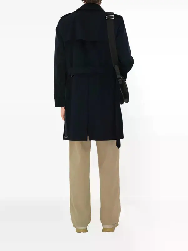 Burberry Kensington Double-breasted Trench Coat - Blue
