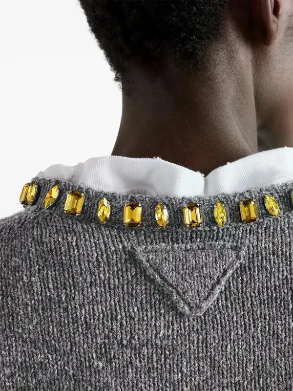 Prada Embellished Short-sleeved Sweater
