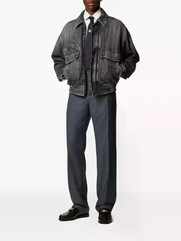 Versace Micro-checked Wool Trousers