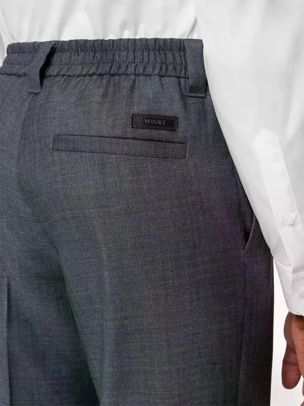 Versace Micro-checked Wool Trousers