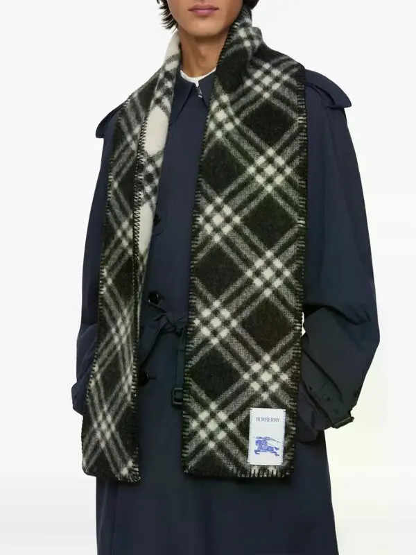 Burberry Narrow Check Wool Scarf