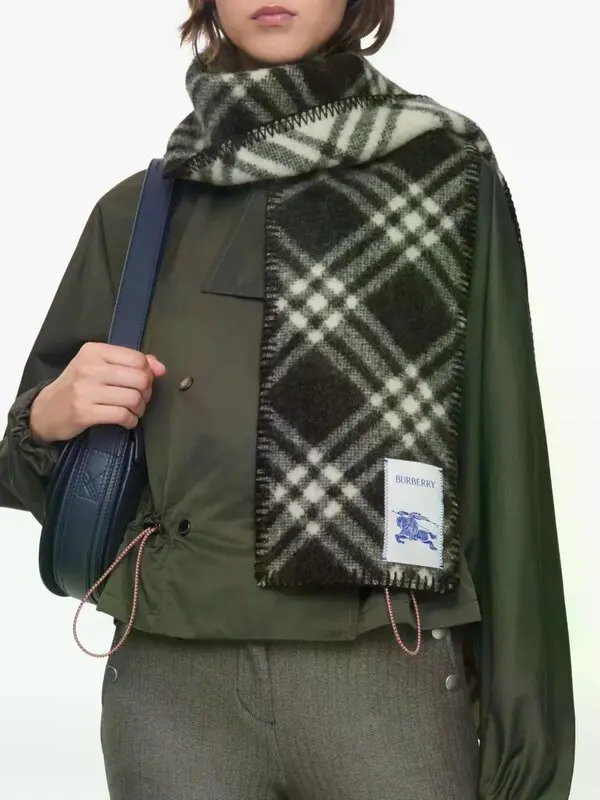 Burberry Narrow Check Wool Scarf
