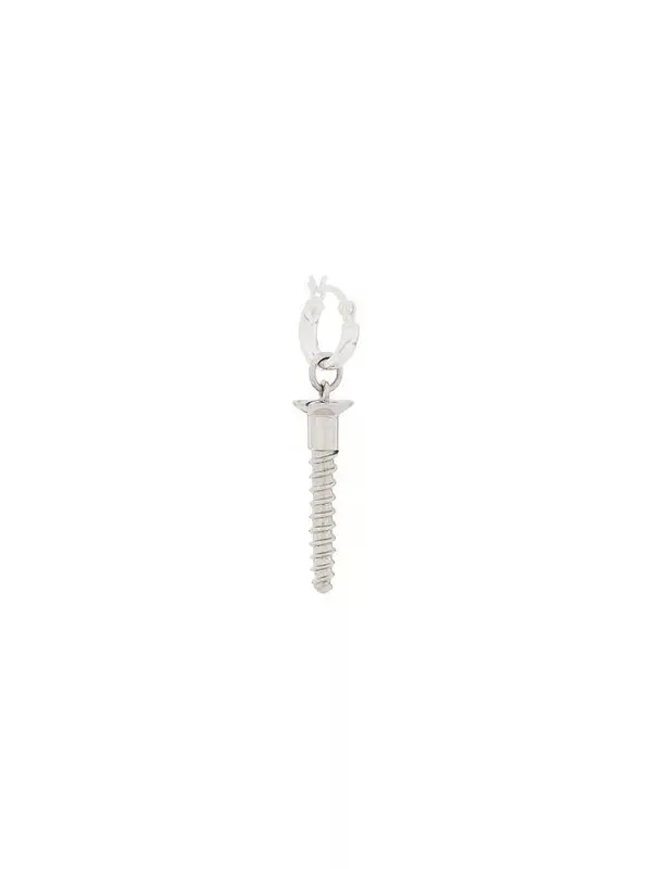 TRUE ROCKS Screw Hoop Earring - Silver