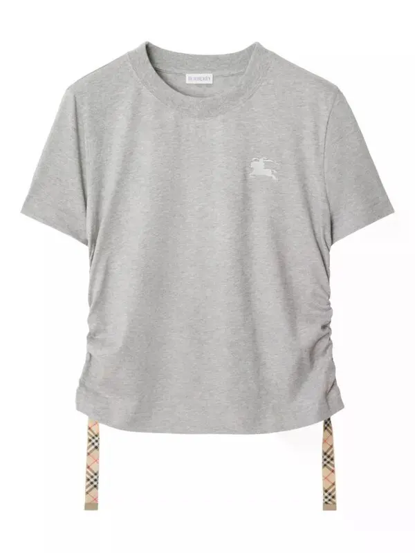Burberry Equestrian Knight Ruched T-shirt - Grey