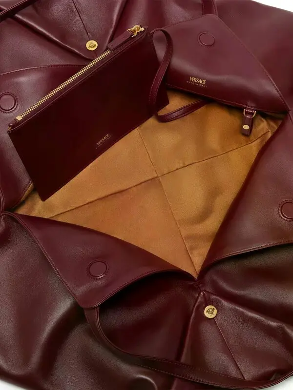 Versace Large Protea Leather Shoulder Bag