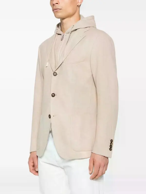 Eleventy Hooded Single-breasted Blazer - Neutrals