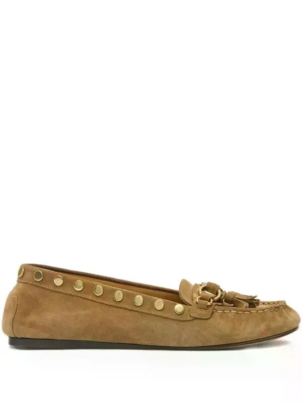 Isabel Marant Étoile Faxel Tassel Studded Loafers - Brown