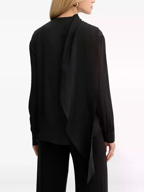 SIMONA CORSELLINI Draped Long Sleeve V-neck Top