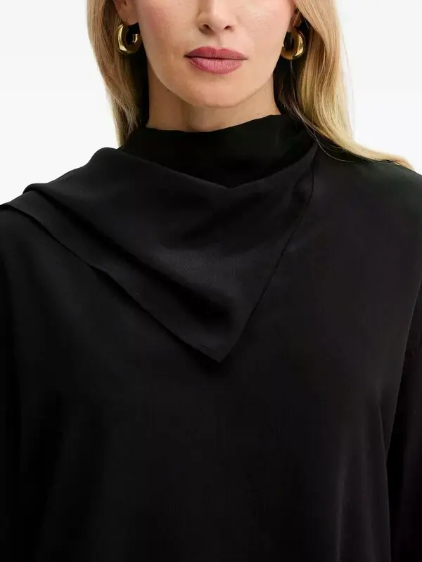 SIMONA CORSELLINI Draped Long Sleeve V-neck Top