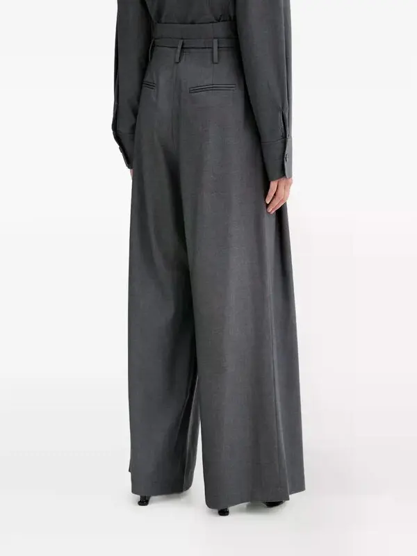 ISABELLE BLANCHE Belted Pleated Palazzo Pants