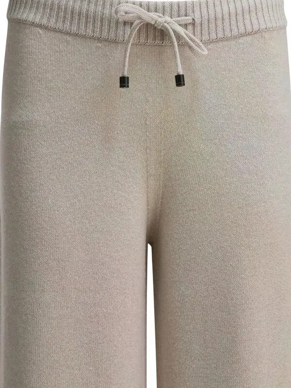 DRUMOHR Ribbed Waistband Drawstring Trousers - Neutrals