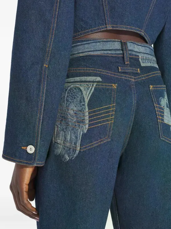 JEAN PAUL GAULTIER Trompe L'oeil Print Denim Jeans