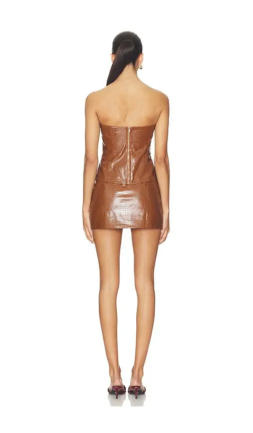 Superdown Faux Leather Skirt Set