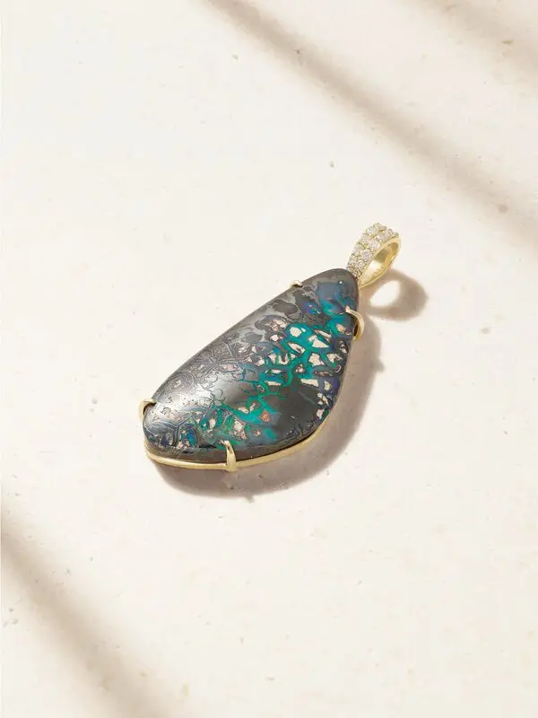 Jacquie Aiche 14-karat Gold, Opal And Diamond Pendant - Multi