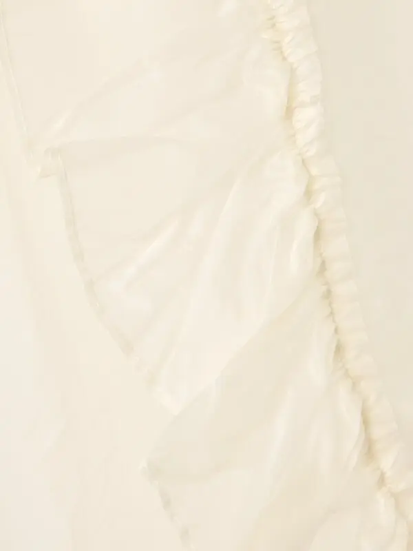 Sea Cornelia Asymmetric Ruffled Silk-organza Top - Neutrals