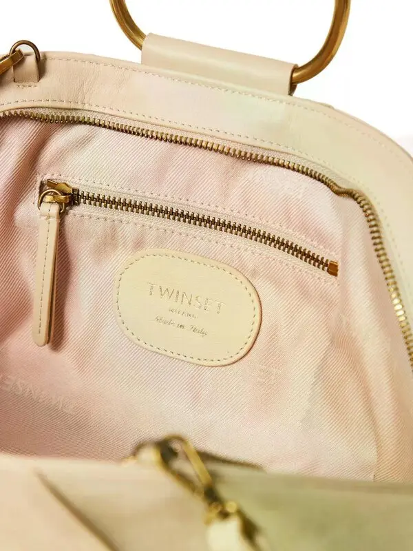 TWINSET Calf Suede Ring Handle Tote Bag