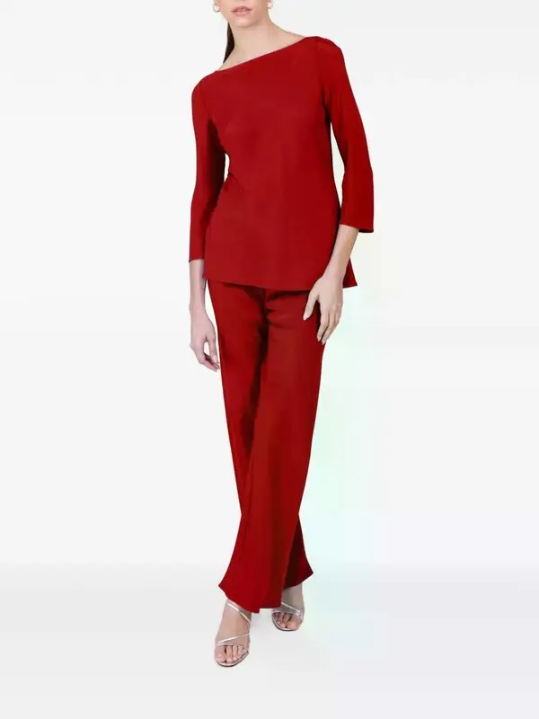 PETER COHEN Silk Tunic With Boat Neck - Red