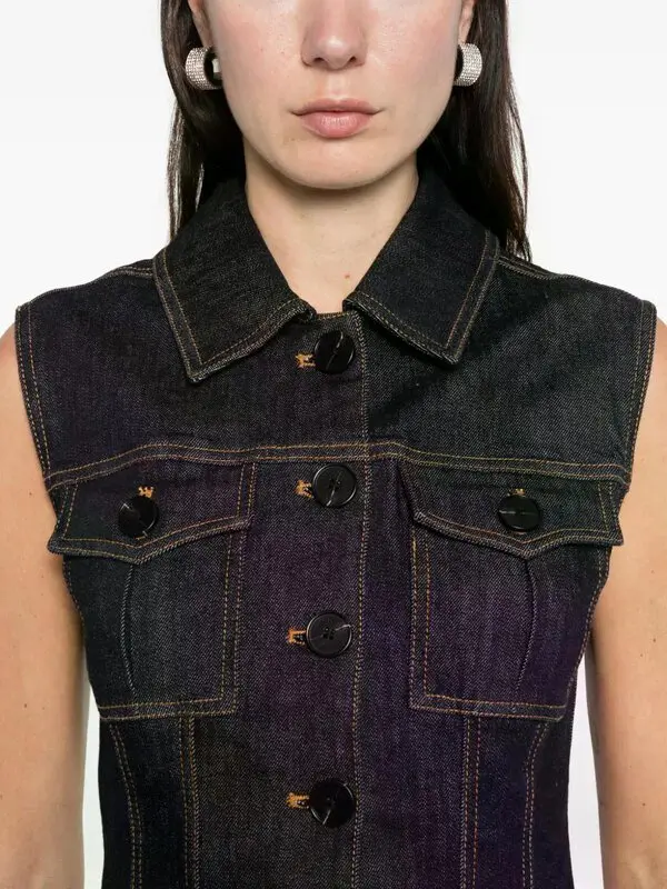 SELF-PORTRAIT Belted Denim Mini Dress