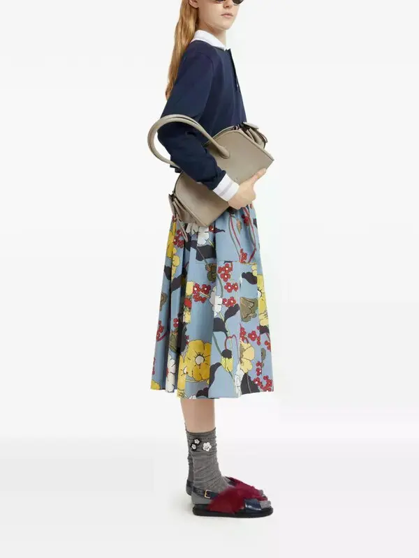 Marni Flared Floral Midi Skirt - Blue