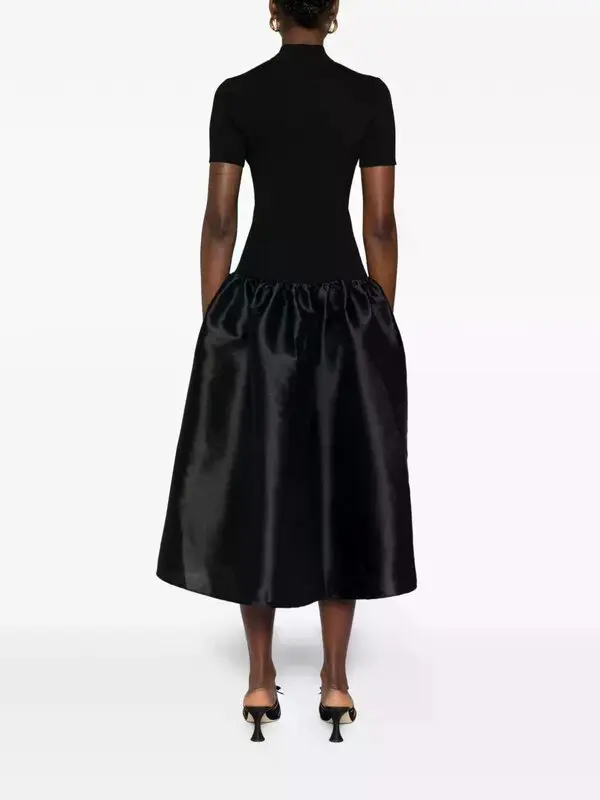 SELF-PORTRAIT Button-detail High Neck Midi Dress