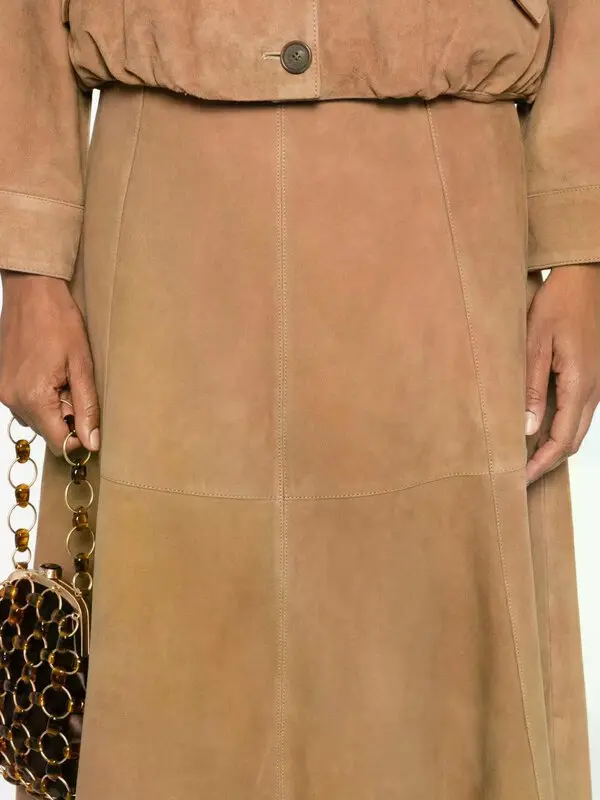 Simkhai Panelled Suede Midi Skirt