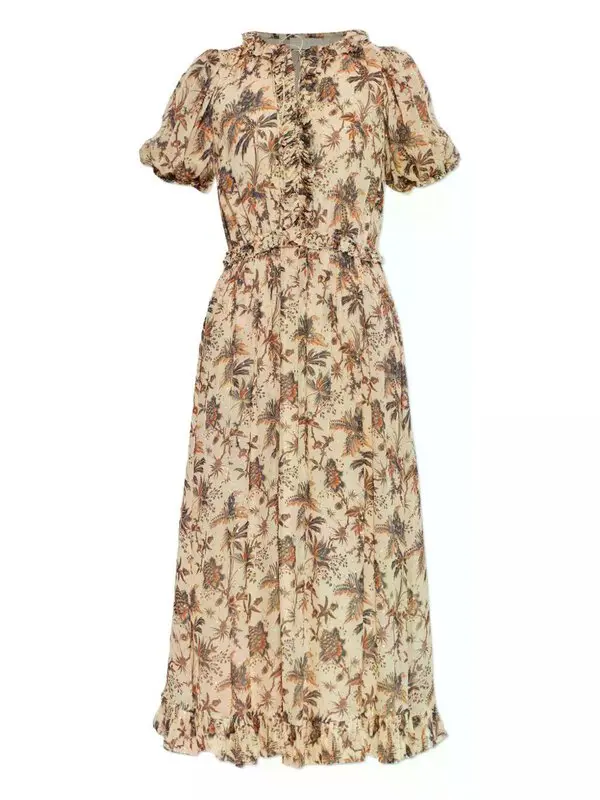 Ulla Johnson Rosamunde Floral Midi Dress - Neutrals