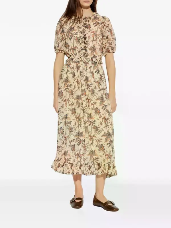Ulla Johnson Rosamunde Floral Midi Dress - Neutrals