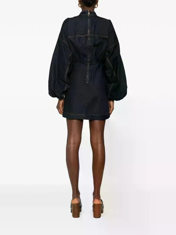 Zimmermann Bishop Sleeve Denim Mini Dress