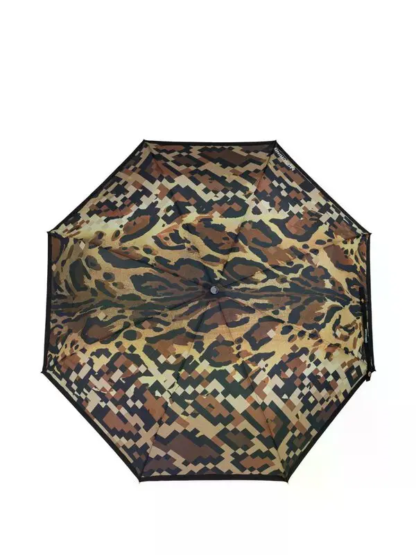 Moschino Pixel-print Umbrella - Brown