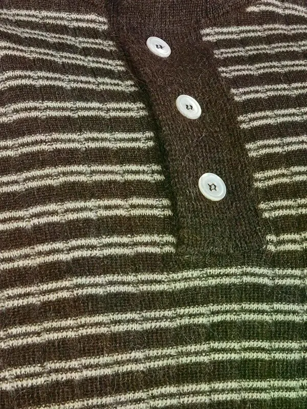 NAMACHEKO Striped Buttoned Highneck Sweater