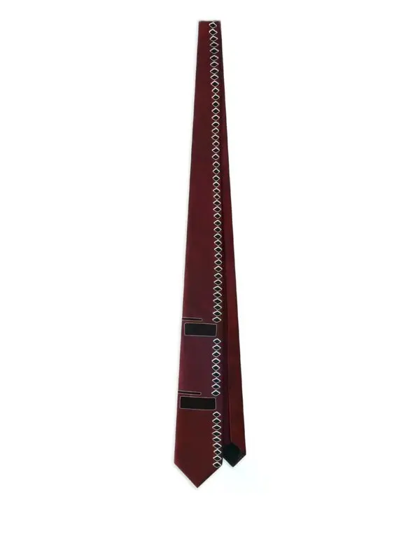 Dolce & Gabbana Appliqué Geometric Pattern Neck Tie - Brown