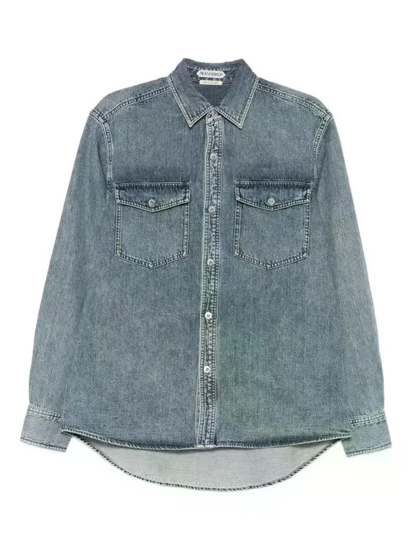 JW Anderson Long-sleeve Denim Shirt With Chest Pockets - Blue