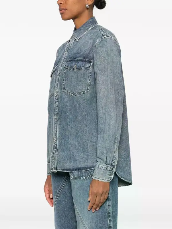 JW Anderson Long-sleeve Denim Shirt With Chest Pockets - Blue