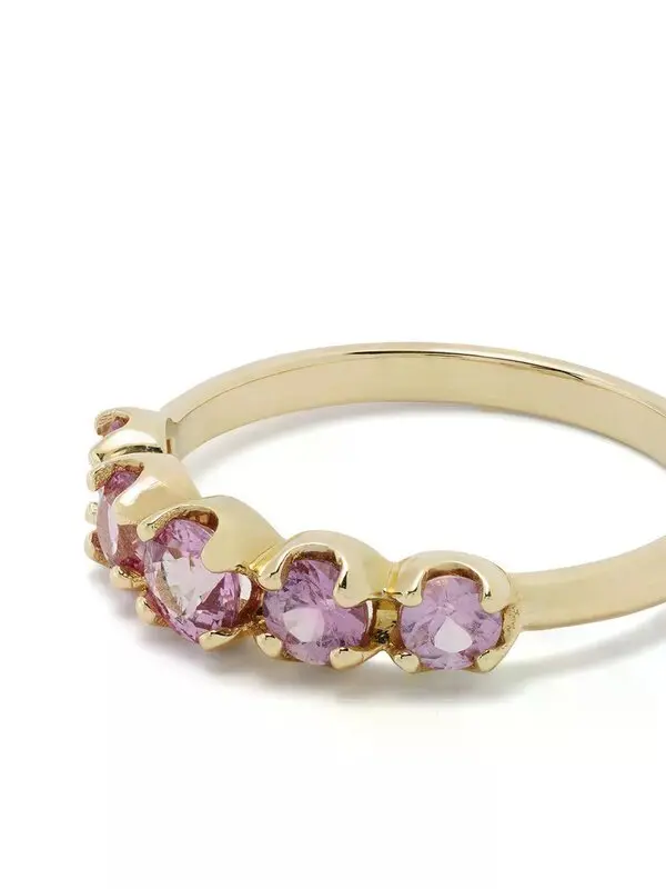 JENNIFER MEYER 18kt Yellow Graduated Pink Sapphire Ring