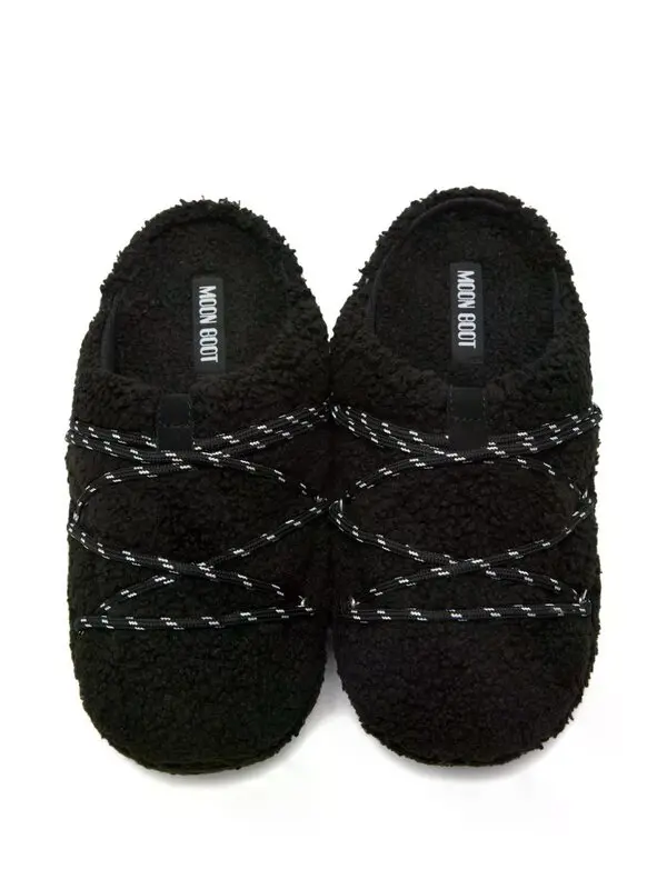 Moon Boot Teddy Slip-on Slippers - Black