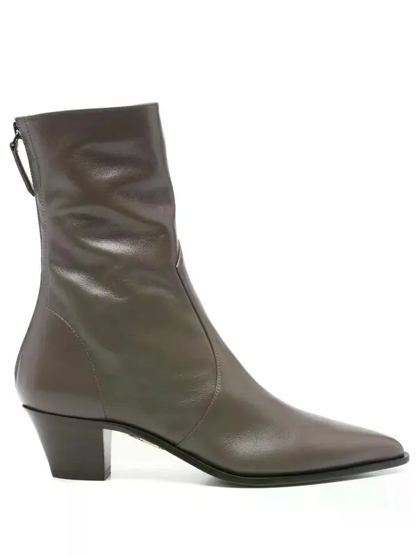 AQUAZZURA 60mm Brunswick Pointed-toe Boots - Brown