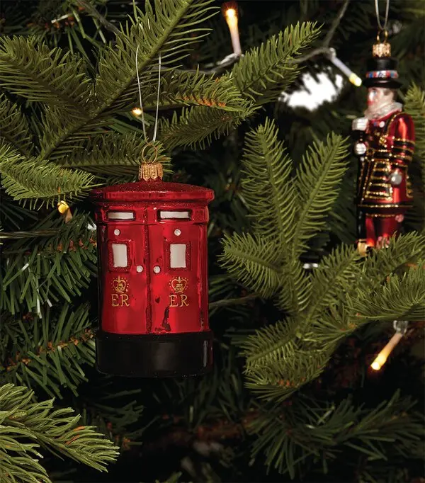Harrods Royal Mail Letter Box Tree Decoration - Red