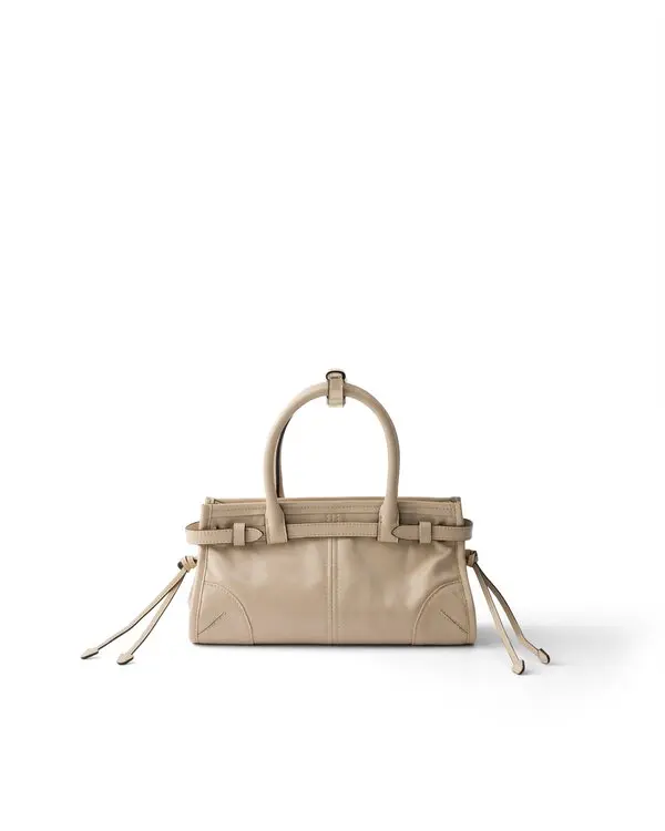 Prada Bonnie Leather Mini Handbag - Travertine