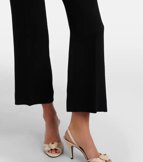 Valentino Garavani Vgold Virgin Wool Crepe Straight Trousers