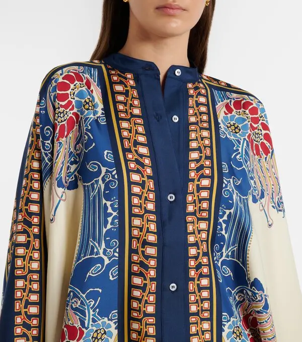 La DoubleJ Lemuria Placee" Printed Silk Twill Shirt