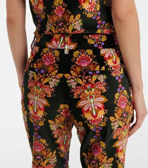 La DoubleJ Printed Cropped Cotton Flared Trousers