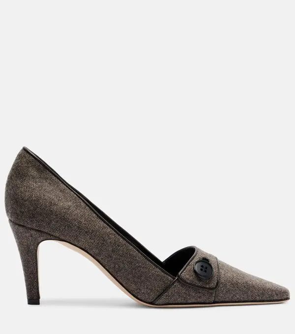 Manolo Blahnik Lulumae 70 Herringbone Pumps - Brown