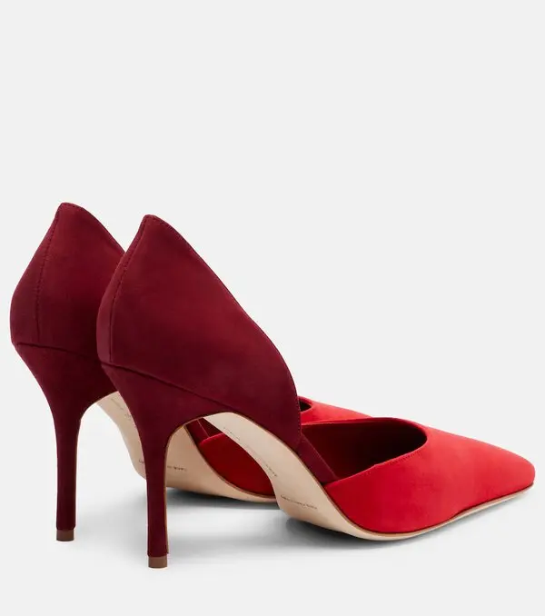 Manolo Blahnik Taylerbinu 90 Suede Pumps - Red