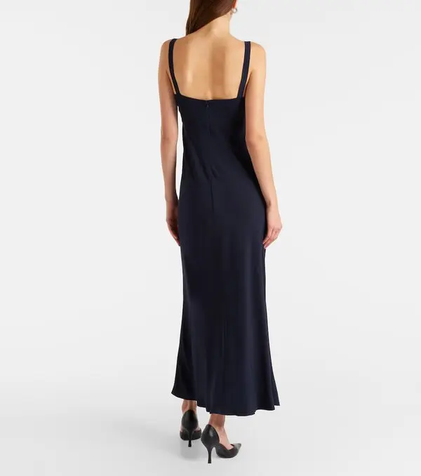Rixo Bow Detail Satin Midi Dress