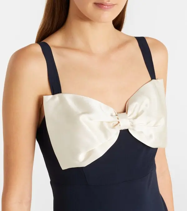 Rixo Bow Detail Satin Midi Dress