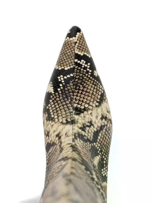 Senso Knee-high Boots With Snakeskin Effect And Pointed Toe