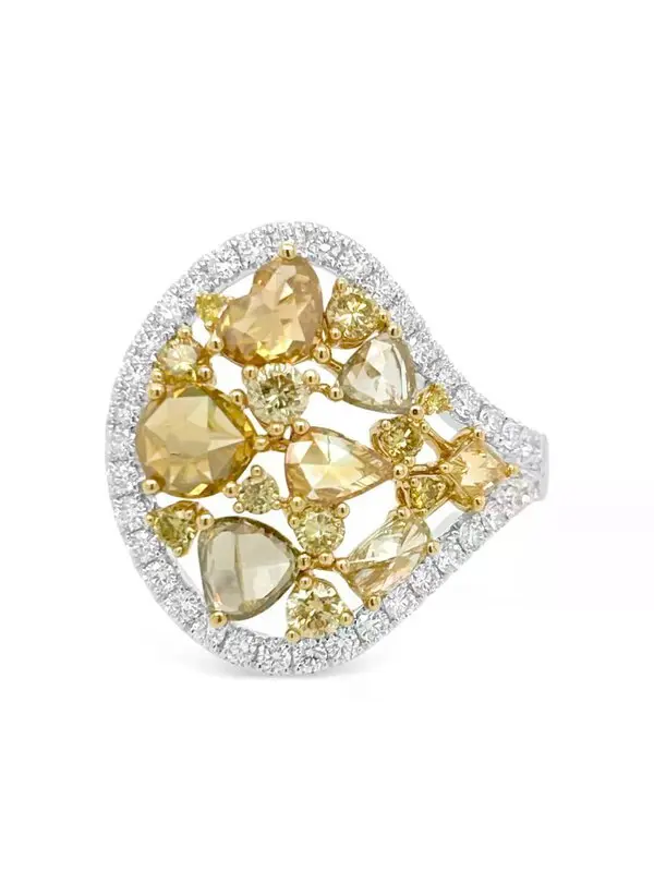 HYT JEWELRY 18k White And Yellow Gold Diamond Ring - Silver