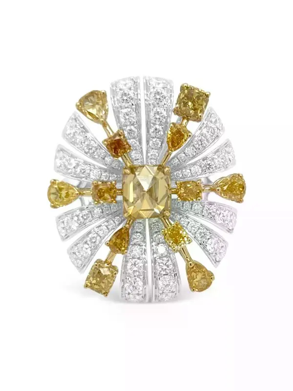 HYT JEWELRY 18k White And Yellow Gold Diamond Ring - Silver