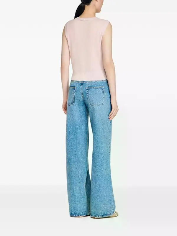 Sandro Sleeveless Cropped V-neck Top