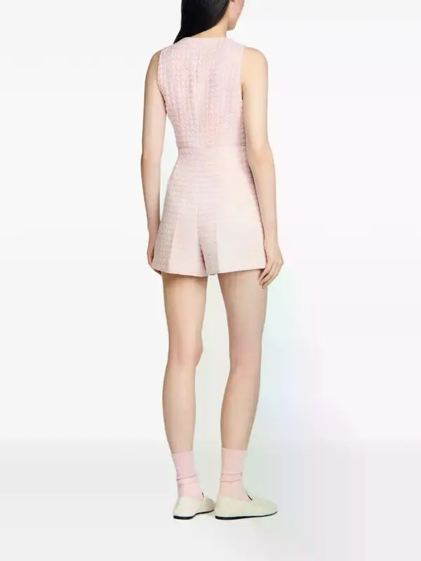 Sandro Sequin Check Tweed Shorts